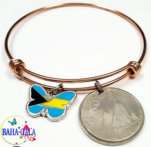 The Lovely "Bahamian Butterfly" Charm & Coin Bangle. | bahagala