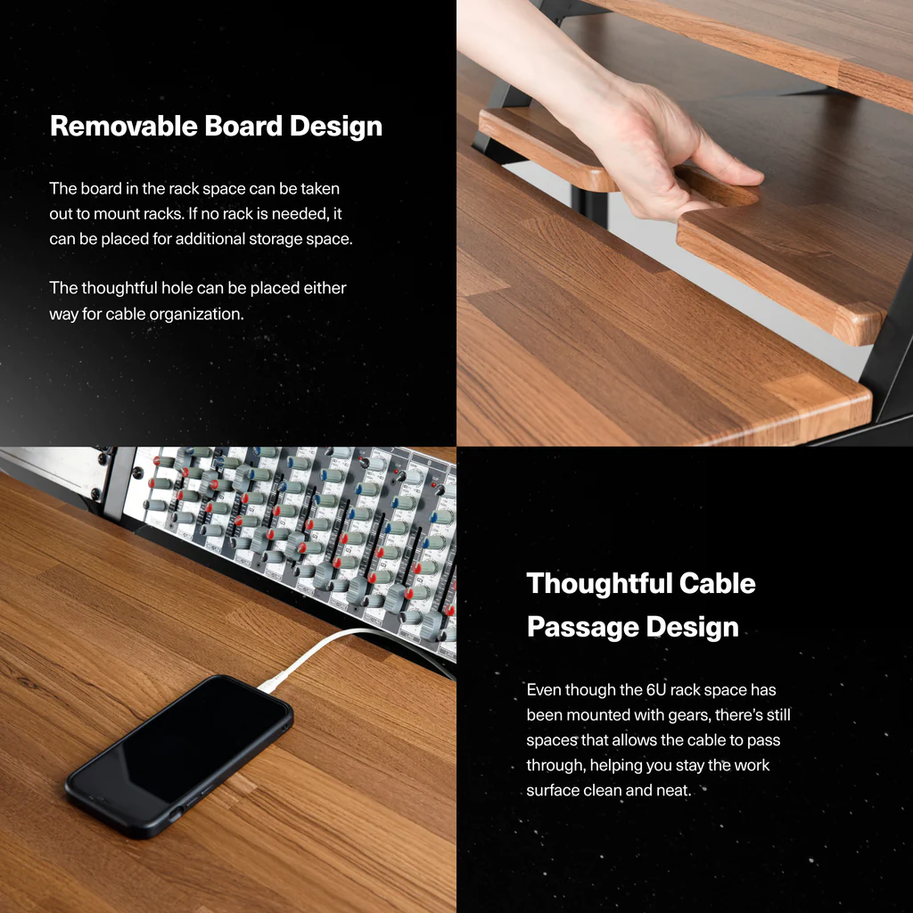 Wavebone Star Rover™ Studio Desk 6U Rack Space+Ergonomic Angled Color ...