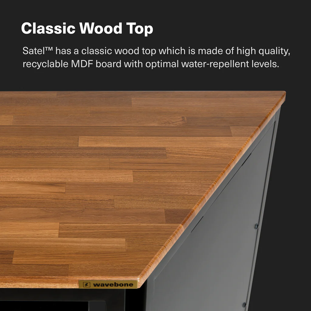 Wavebone Satel™ 3way Face Rackmount-Beautiful Wood & Steel Black 13U ...