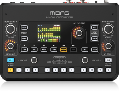 MIDAS DP48 Dual 48-Channel Personal Monitor Mixer+SD Card Recorder | AV ...