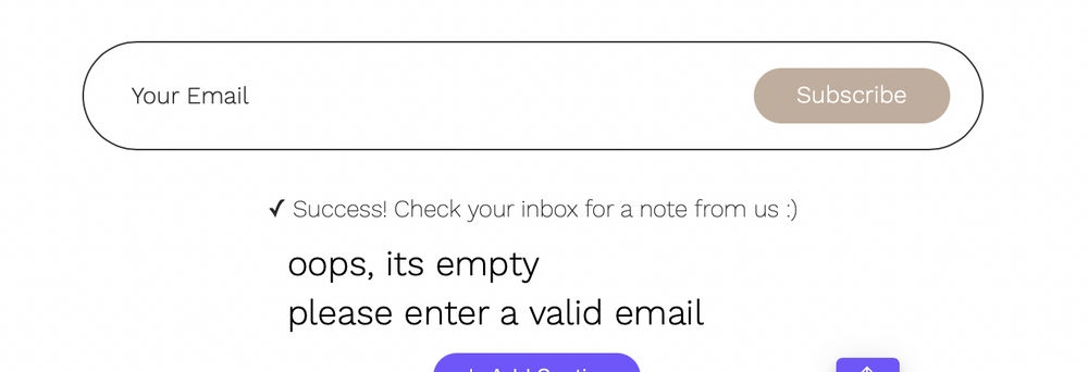 how to show custom text (error message) if email is incorrect or not ...