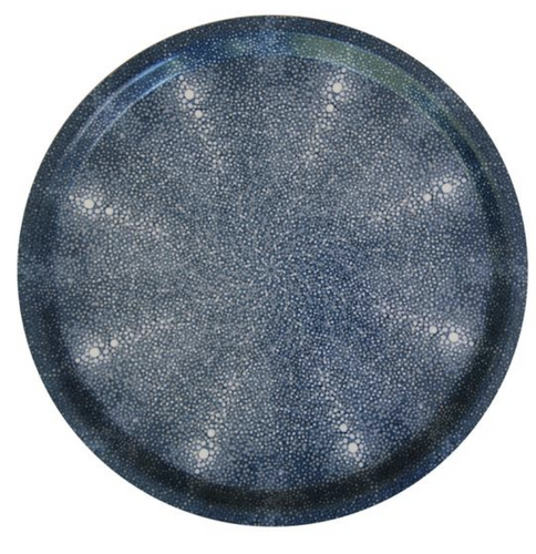 Shagreen Navy Round Tray | Everyday Elegance