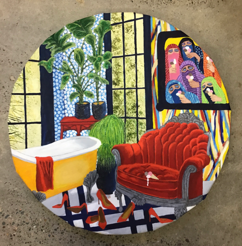 "Bathroom V" Celebrating Laila Shawa by Mel Hayton | artwestgallery