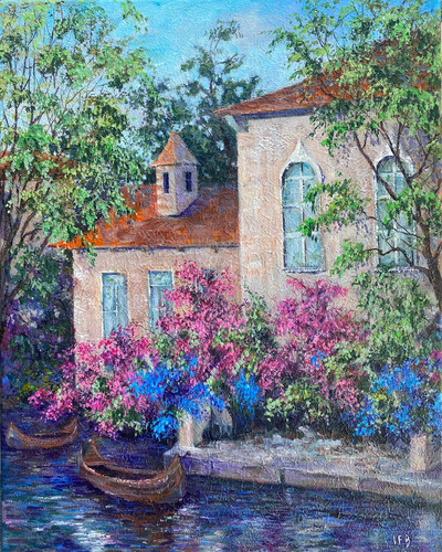 "Villa by the water" Irina Flueck Bendina | artwestgallery