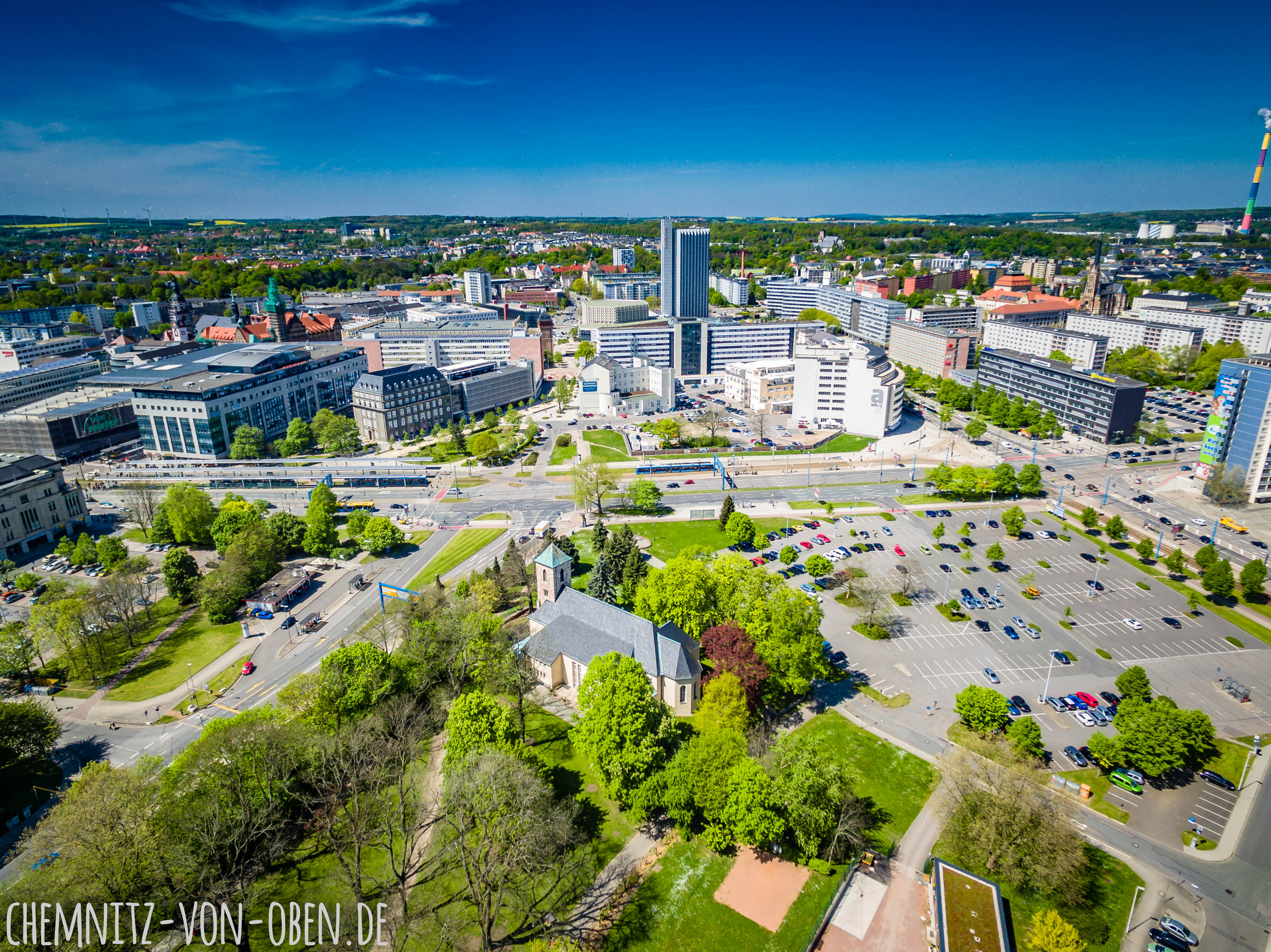 Chemnitz von oben - Luft-, und Panoramafotografie