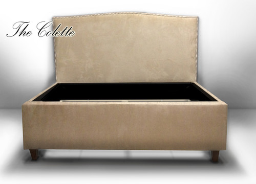 THE COLETTE Camelback Headboard with Nailhead and Bed Frame