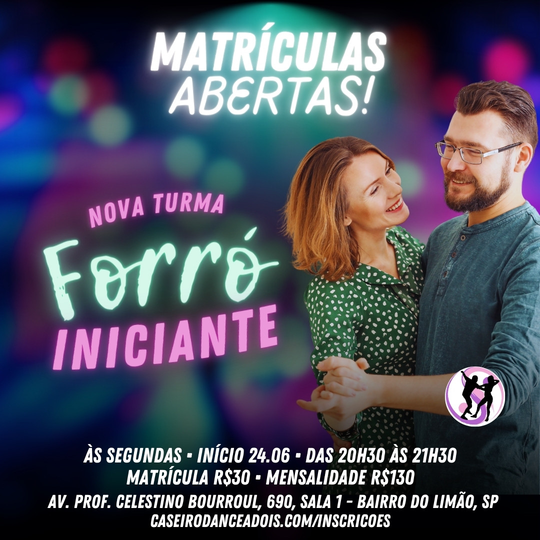 Matrículas Abertas para o Forró Iniciante
