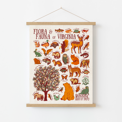 Virginia Flora & Fauna Canvas Poster | Running Out Of Time
