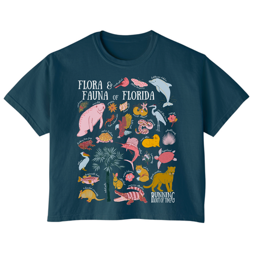 Florida Flora & Fauna Boxy Tee | Nature-Inspired Graphic Tees for Women