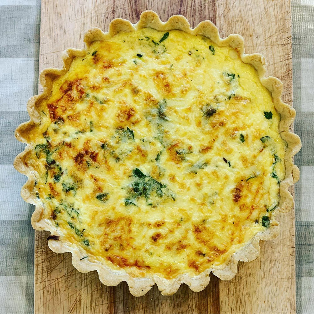 velvety zucchini and lardon quiche