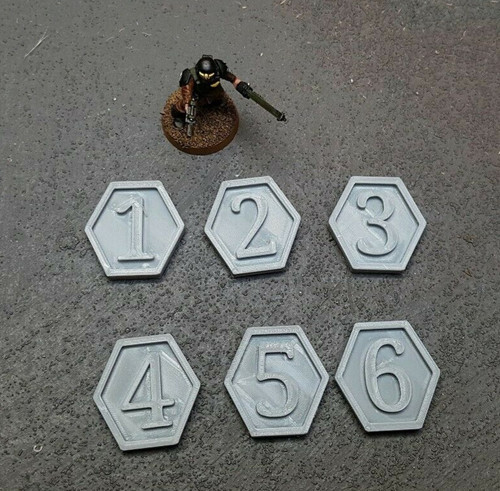 Warhammer 40k Objective Markers - Hexagonal | WatcorpDesigns