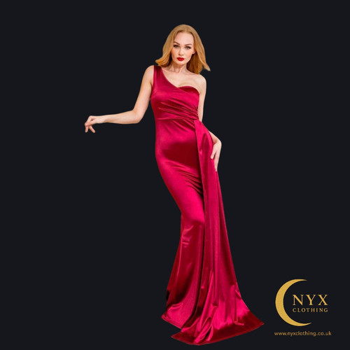 Emma Shoulder Prom Satin Evening Dress - Nyx Elite Dress Collection ...