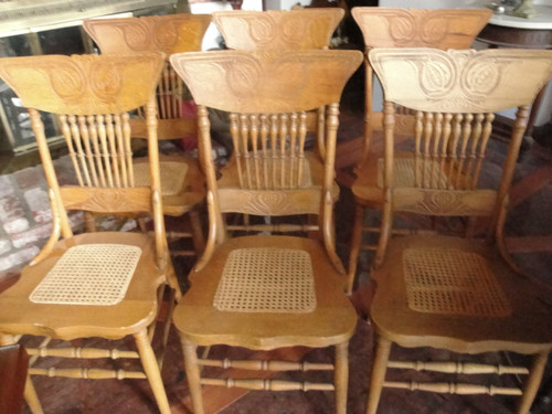 Oak Pressed back chairs | Fat Willy's Antiques