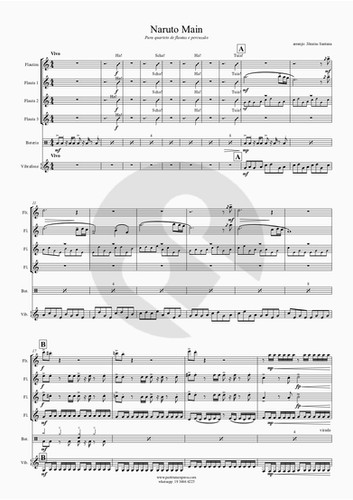Naruto Main Theme | Quarteto de Flautas e Percussão | Partitura Express