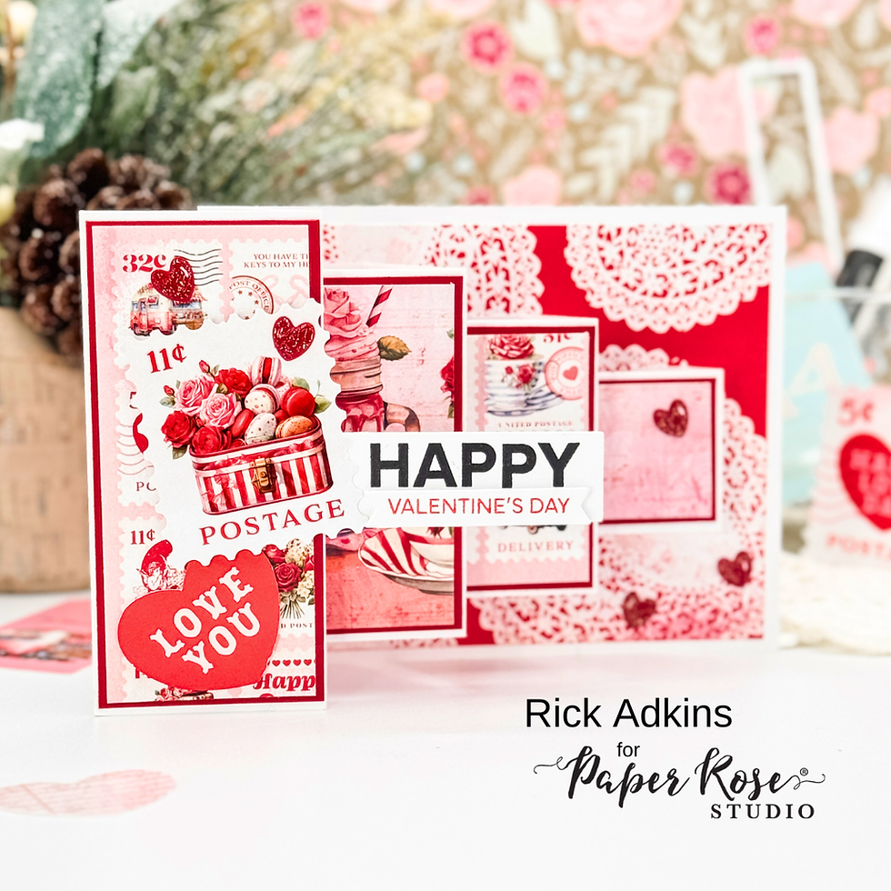 Pop Up Block Fun Fold Valentine Card Using Pattern Paper, Dies & Stamps