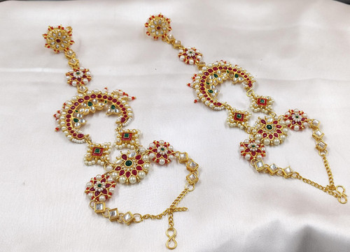“Rajputana Mohini Haathphool – Multicolor Kundan & Pearl Work ...