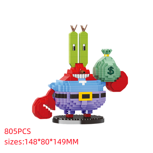 SpongeBob SquarePants Cartoon Building Blocks Anime Figure Patrick Star ...