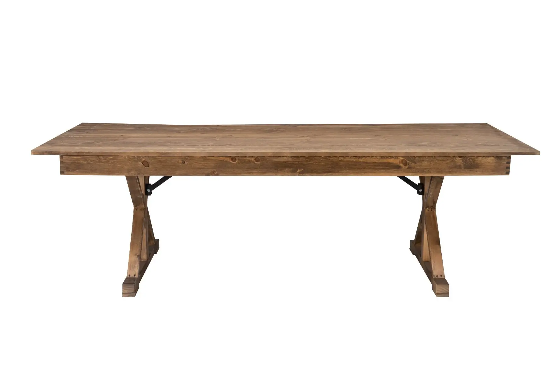 Folding Farm Table - Rustic - X-Legs | Surf City Party Rent