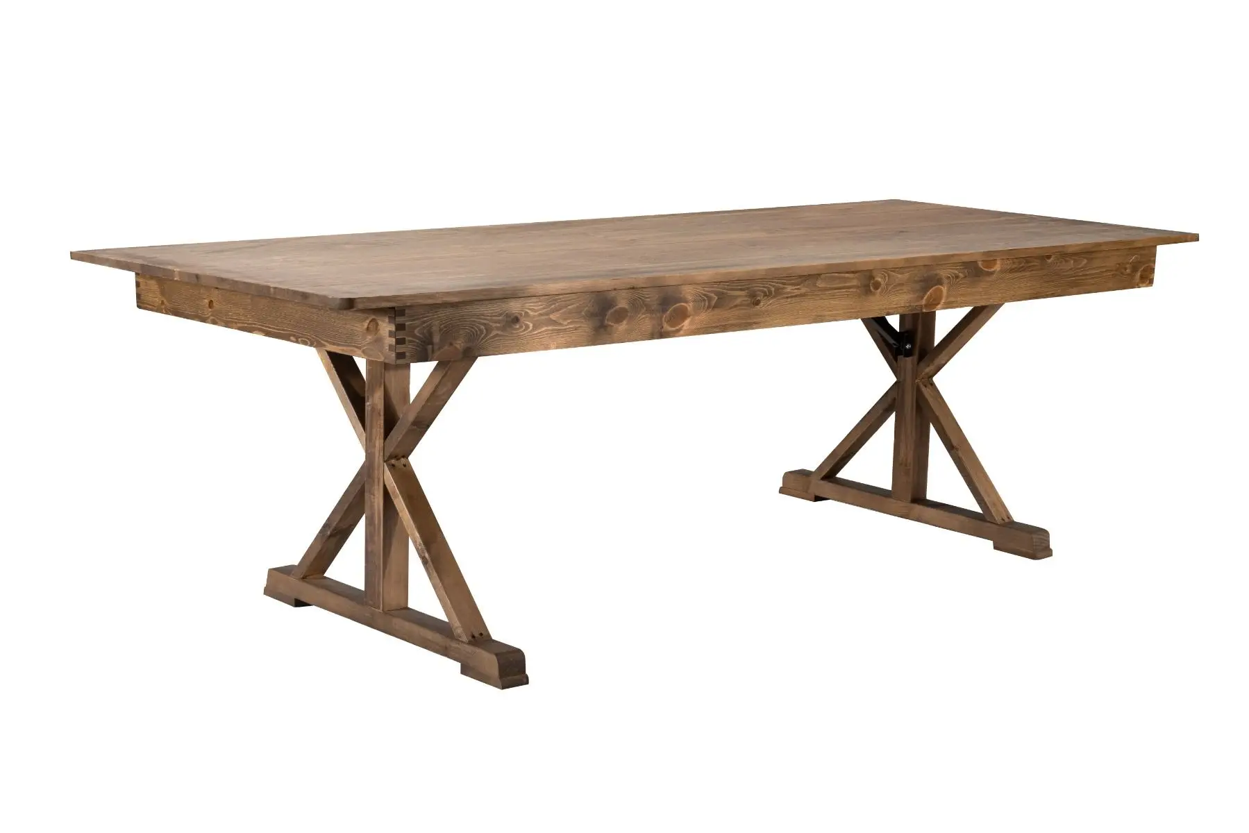 Folding Farm Table - Rustic - X-Legs | Surf City Party Rent