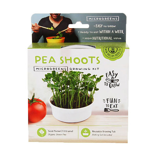 Pea Shoots Microgreens Growing Kit ออร์แกนิกไม่ใช่จีเอ็มโอ | PJs Plants ...