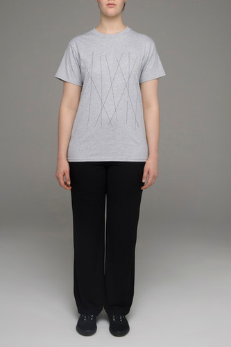 Punch Park "Sticks" slim fit tee in grey marle | punchpark