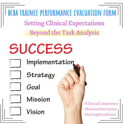 BCBA Trainee Performance Evaluation Form | Supervision | ABA Private ...