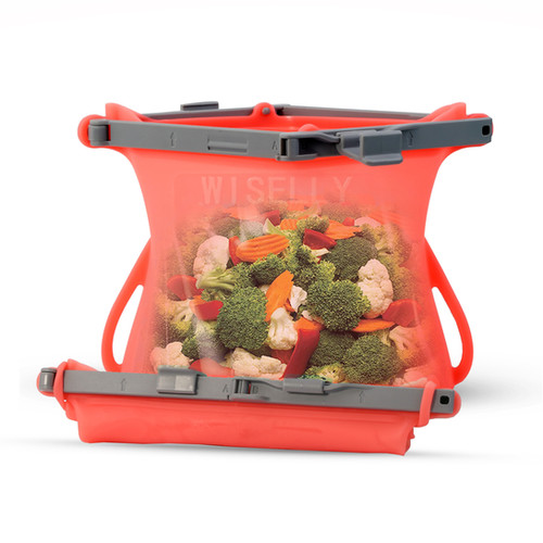 Food Bunker Reusable Silicone Storage Freezer Bags (2 x 2 Liter | WISELLY