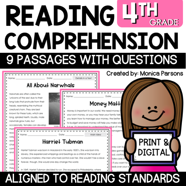 4th Grade Reading Comprehension Passages with Questions Nonfiction ...