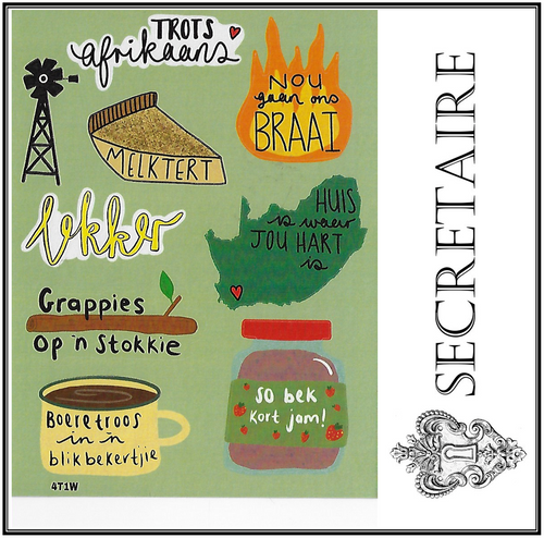 Sticker sheet: Local is lekker. Size: 14.8 x 10.5 cm [SB1-30] | Secretaire