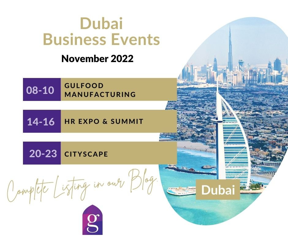 Dubai Conferences Exhibitions Events November 2022 Gateway Group ...