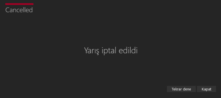 YARIŞ İPTAL EDİLDİ - RACE CANCELLED | DPC GROUP - AC