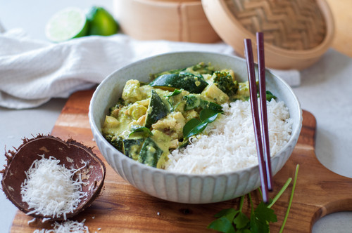 CURRY - THAI VEGETABLE & COCONUT RICE | EatwellByKitchenhand
