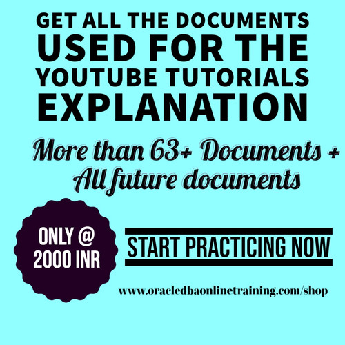 Oracle DBA All YouTube Videos related Documents | Oracle DBA Training