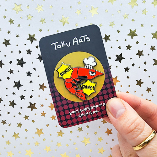 Bang Bang Shrimp Enamel Pin | Toku Arts
