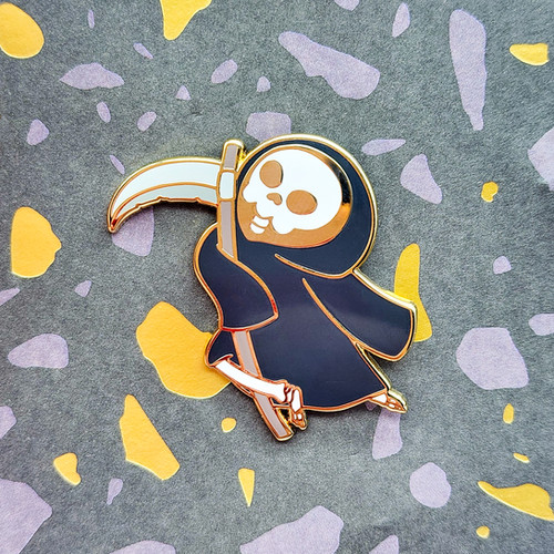 Scythe Dance Grim Reaper Enamel Pin | Toku Arts