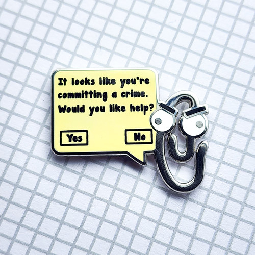 Paperclip Assistant Enamel Pin | Toku Arts