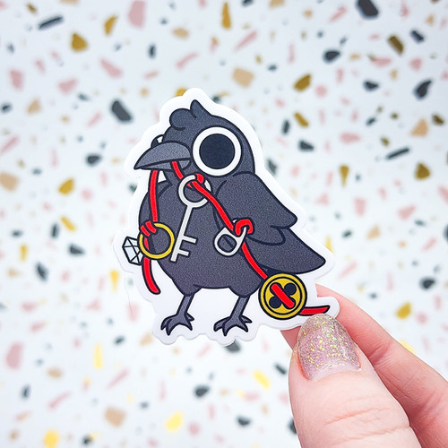 Shiny Things Crow Vinyl Sticker | Toku Arts