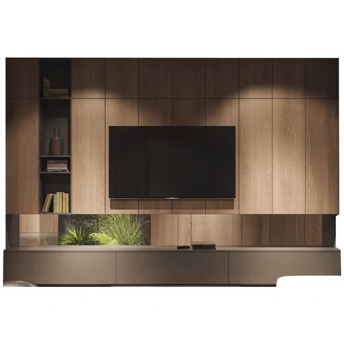 Custom Made Scandinavian Wooden TV Console Feature Wall with Hanging ...