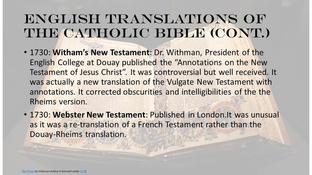 History of the Catholic Bible