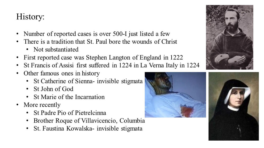 Stigmata and Stigmatists