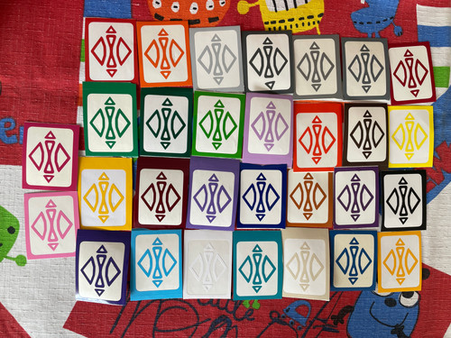 Stickers Megaminx 30 tonos vinil outline QiHeng | brickcubes