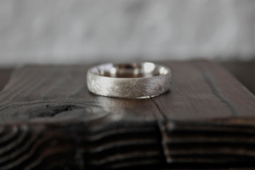 Brushed Silver Ring 6mm | WoodenGold