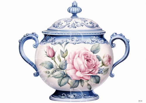 D124 Delft-waterslide-transfer | Van Rhyn Designs