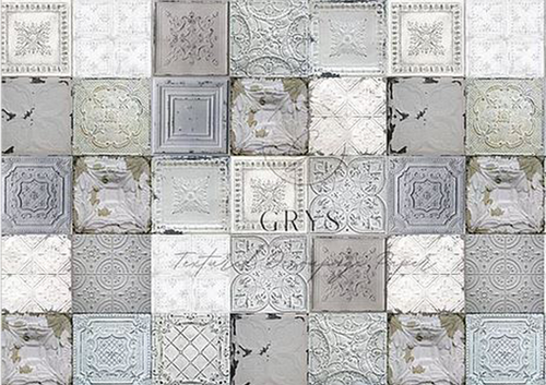GRYS. Textured Decoupage Paper - Ceiling Tiles | Van Rhyn Designs