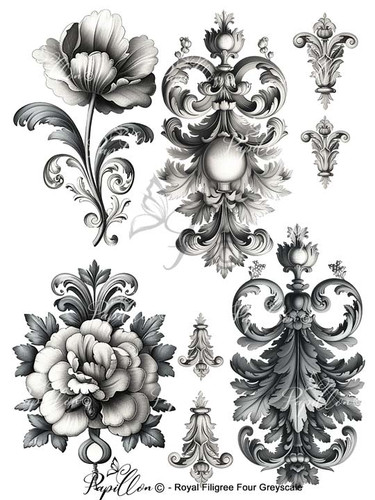 1208-royal-filigree-four-greyscale-image-transfer | Van Rhyn Designs