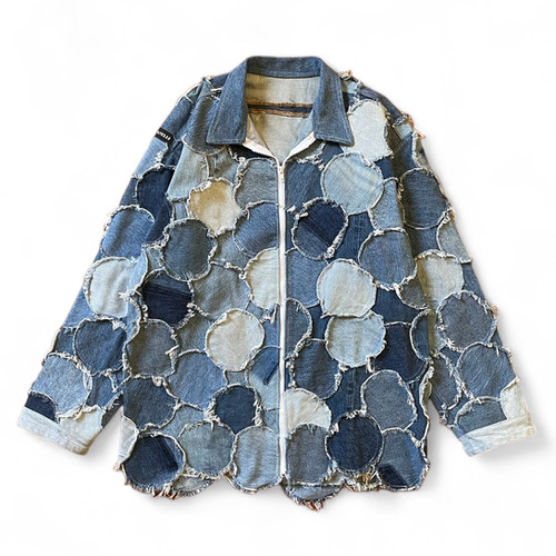 Patchwork Denim Hoop Jacket | Jayavelli