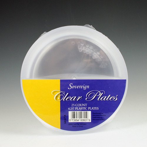 6.5" Sovereign Clear Plate (25ct) | Maryland Plastics