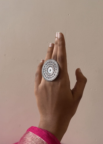 Chandra Finger Ring | Tiysha Silver Jewel