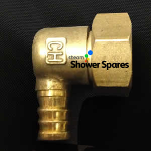 90 degree 15mm Brass Elbow Push fit to Thread | Steam Shower Spares