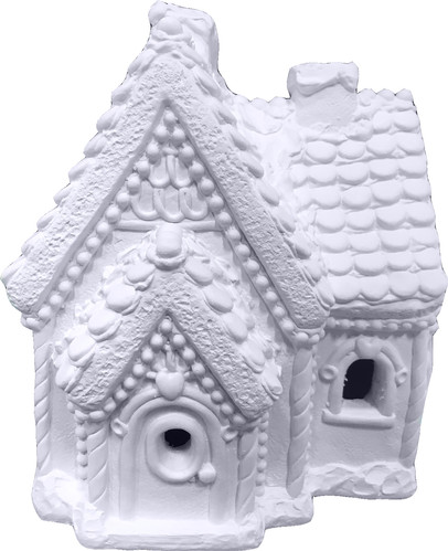 Village Gingerbread House Light up Kit included | Ready to Paint